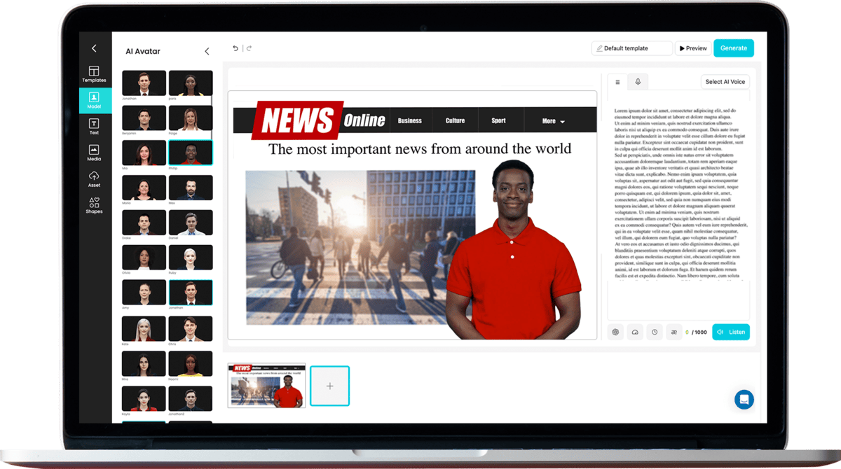 AI News Anchor and Reporter Video Generator | AI Studios